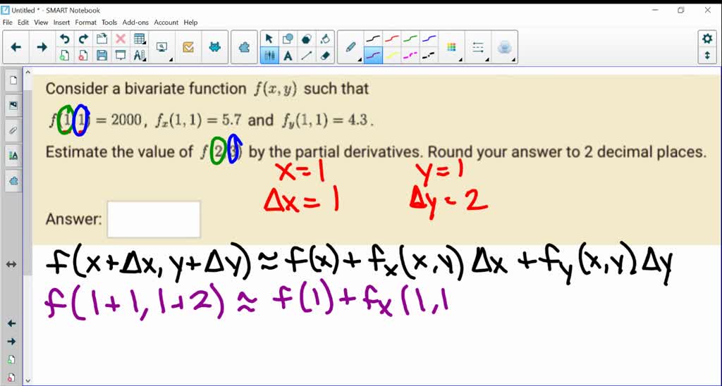 SOLVED: Use the contour diagram below f(-1,1) = estimate the following ...