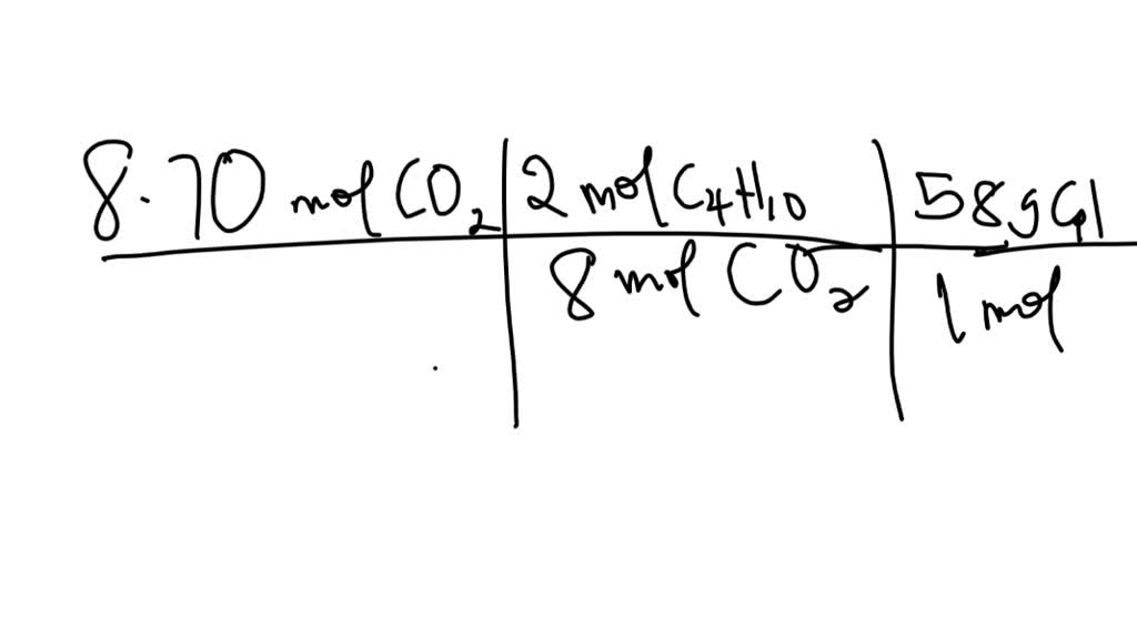 SOLVED: Determine the mass in grams of C4H10 that are required to completely react to produce 8. ...