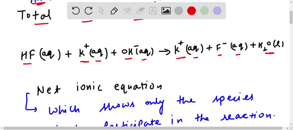 SOLVED: Identify the correct net ionic equation for the reaction that occurs when solutions of ...