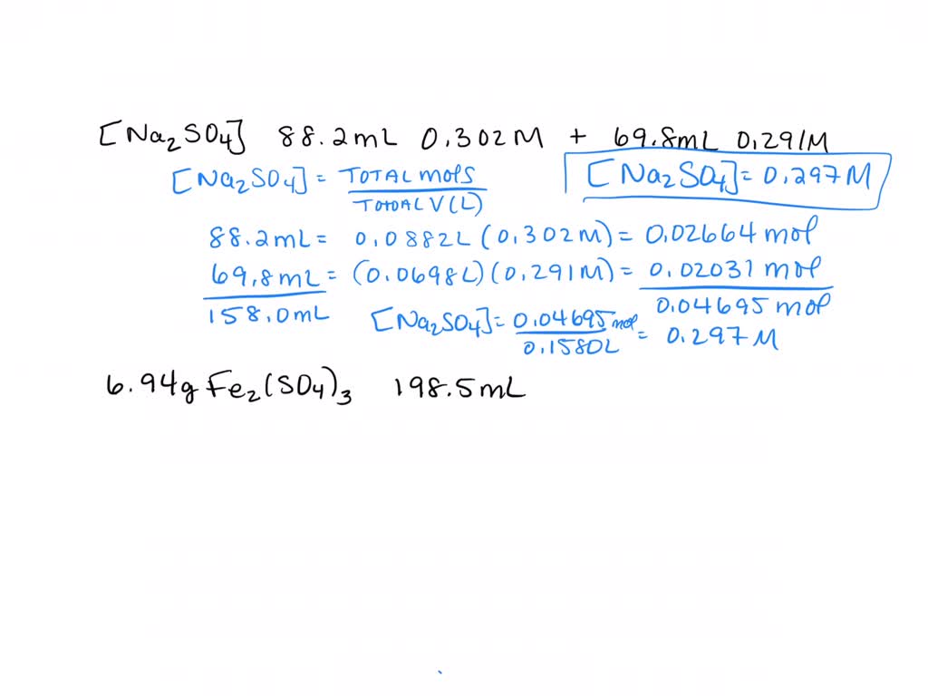1) an aqueous solution if Na2SO4 has a concentration of 0.370 m. The ...
