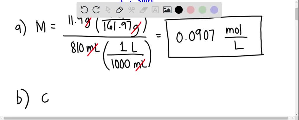 SOLVED: A) Calculate the molarity of a solution prepared by dissolving 11.9 g of Na2CrO4 in ...