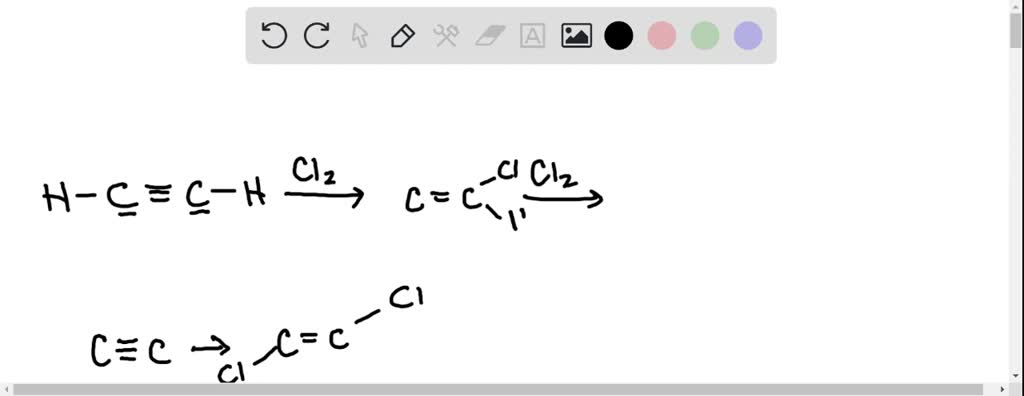 SOLVED: Consider the addition reaction shown: Clz H-C=C-H product Draw ...