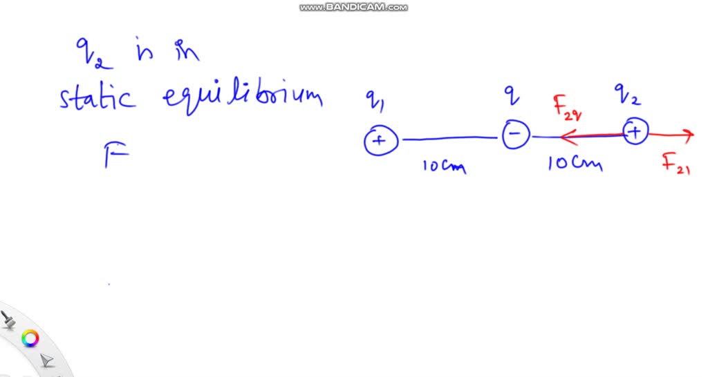 SOLVED: Charge q2 in the figure(Figure 1) is in static equilibrium ...