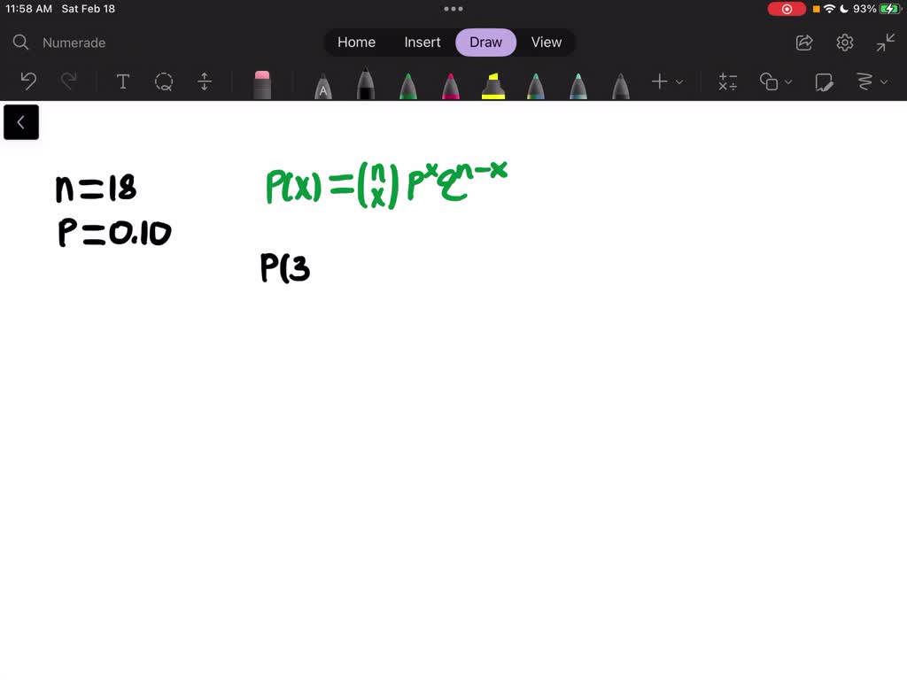 SOLVED: Assume the random variable X has a binomial distribution with the given probability of ...