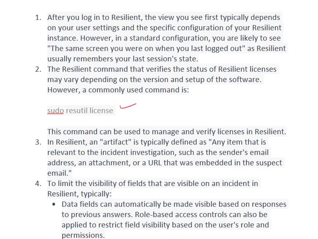 After you log in to Resilient, what view do you see first? Select one: The Activity News feed ...