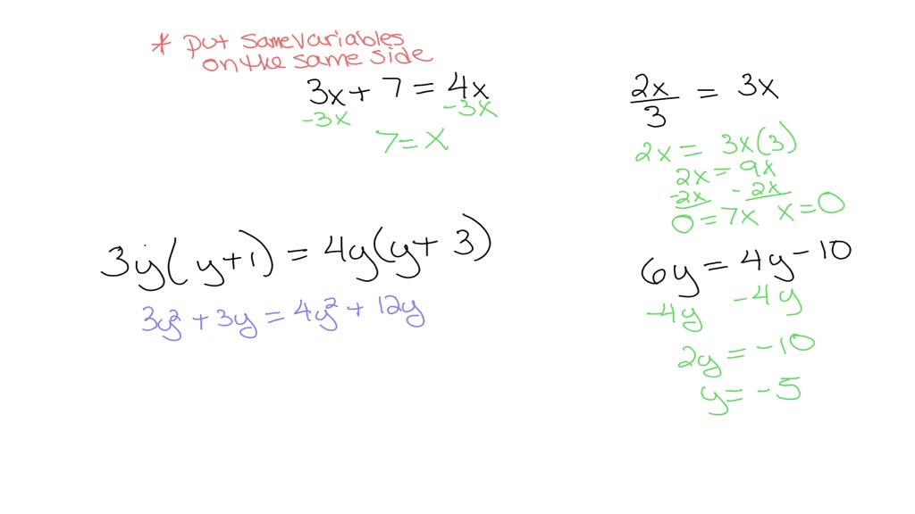 SOLVED: How do you create equations with a variable on both sides and ...