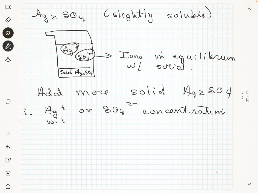 SOLVED: Additional solid silver sulfate, a slightly soluble solid, is ...