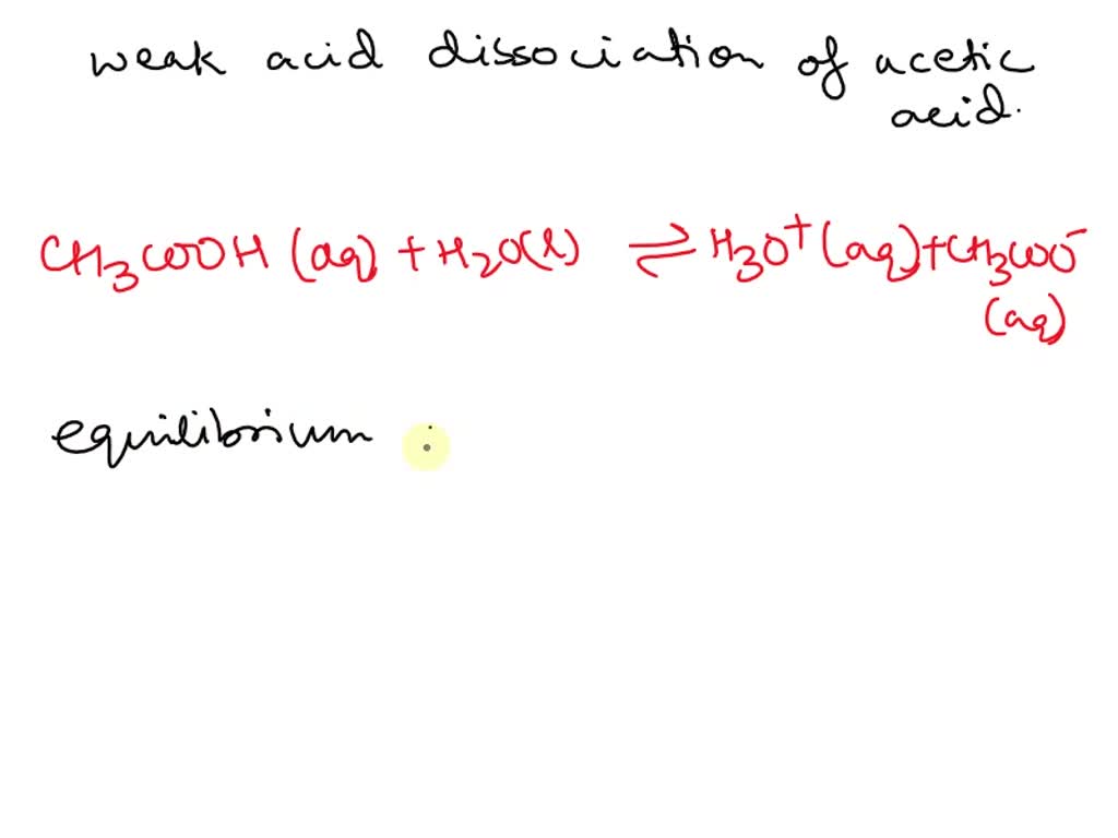 SOLVED: Identify the correct equation for the equilibrium constant Ka for the weak acid ...