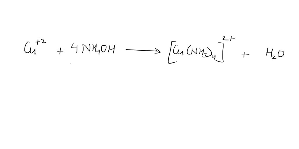 Net ionic equation for Cu2+ and NH4OH to form Cu(NH3)4^2+