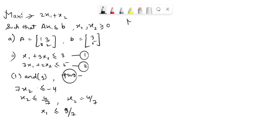 SOLVED: 1. Suppose we have a linear program in standard equation form ...