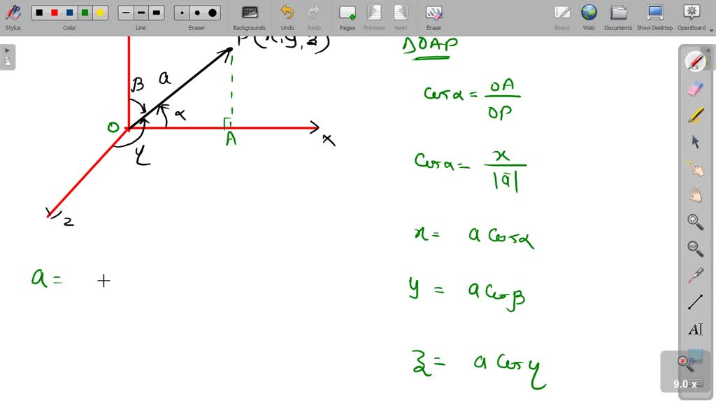 SOLVED: Suppose a vector a makes angles $\alpha, \beta,$ and $\gamma ...