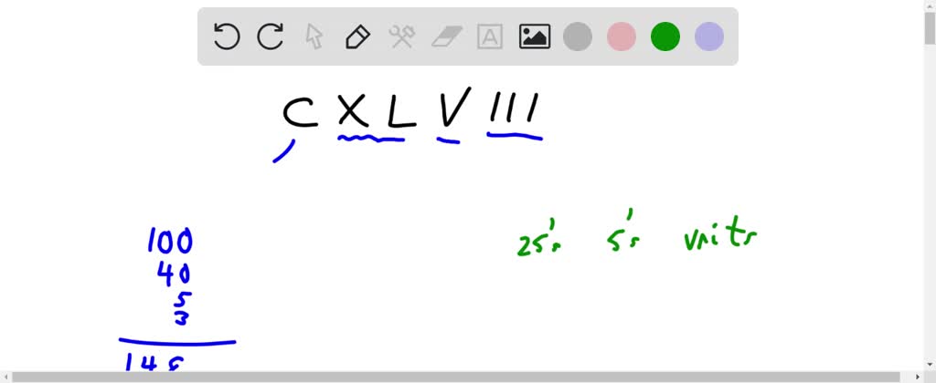 SOLVED: Using the table, write the given Roman numeral as a numeral in ...