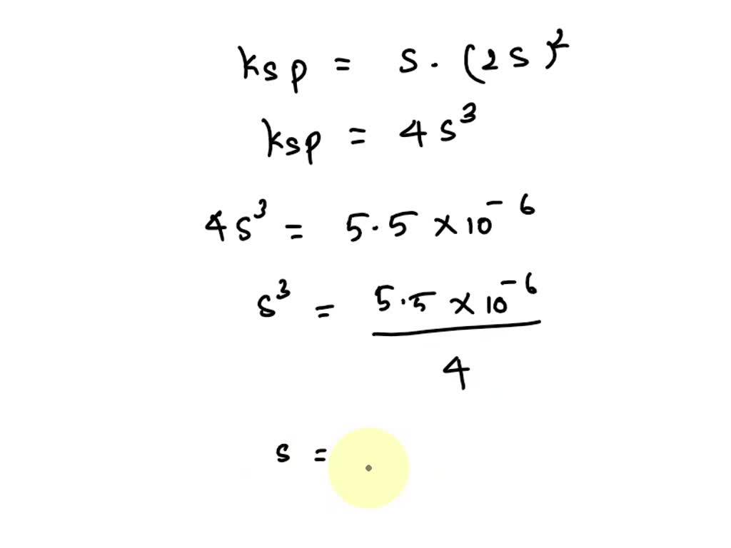 SOLVED: 1) Using the Ksp value given in Appendix D of your textbook, a)Calculate what you expect ...
