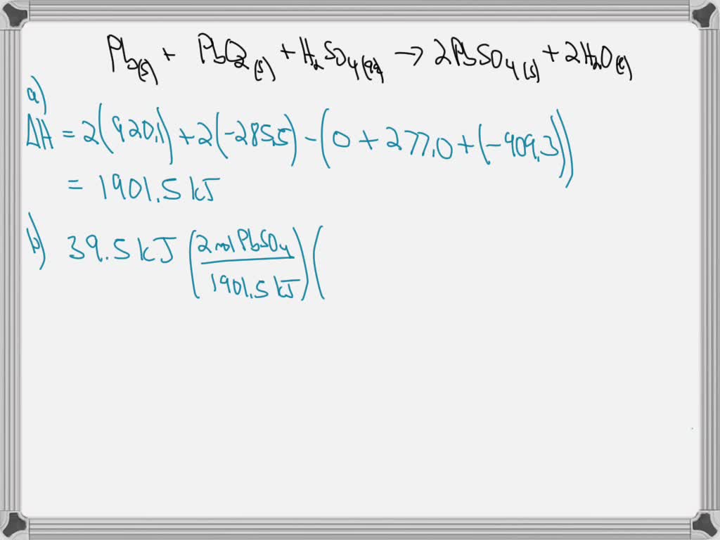 SOLVED: The following reaction occurs within a car battery: Pb(s ...