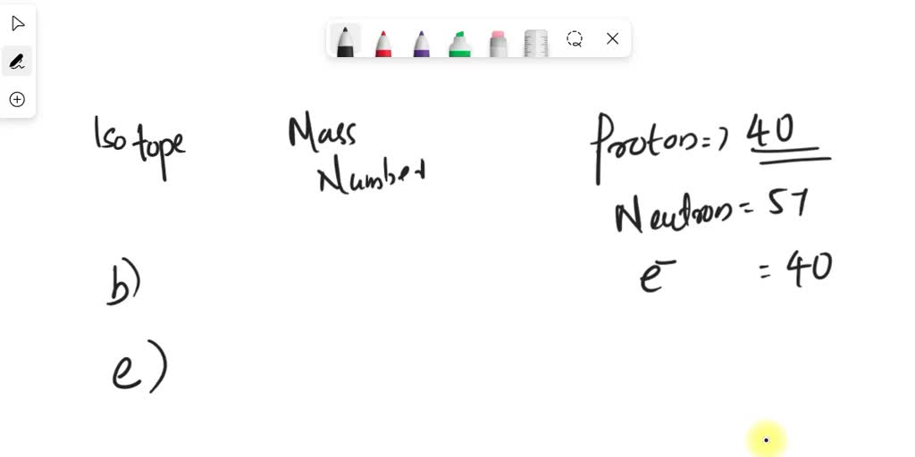 Complete the following chart in order from left to right: Mass Number | Protons | Neutrons ...