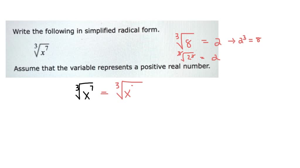 SOLVED: Write in simplified radical form with at most one Assume that ...