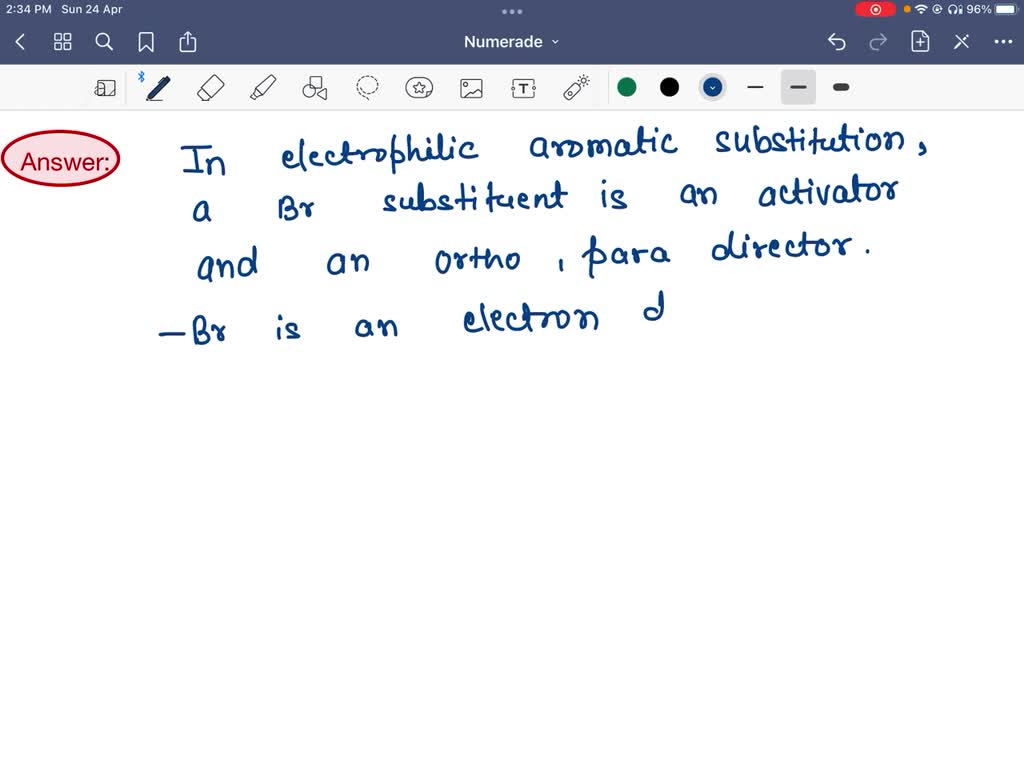 SOLVED: The -Cl group is considered a .... Ortho/Para Directing ...