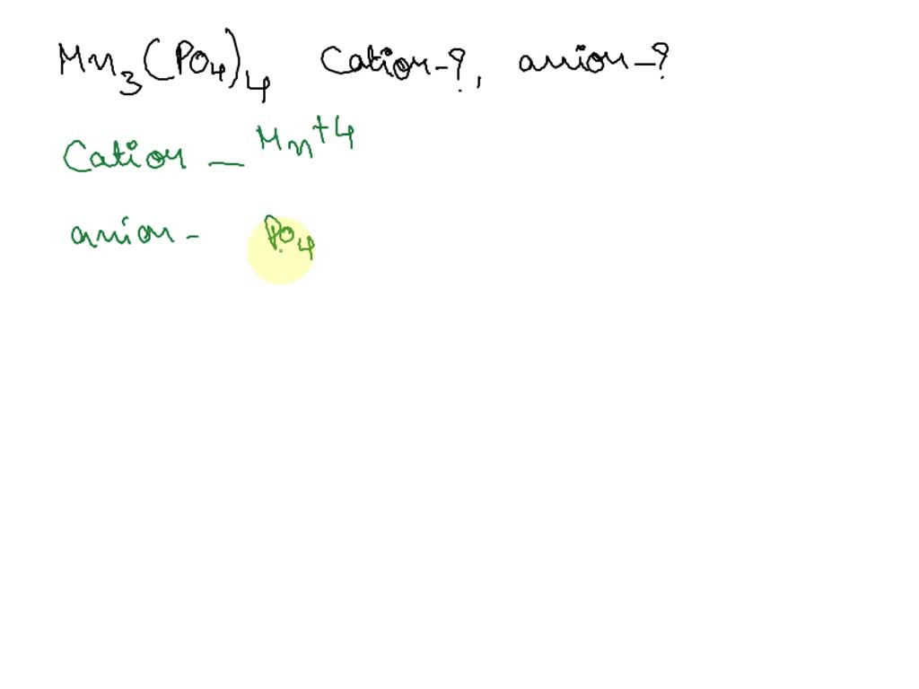 SOLVED: What is the Cation and Anion for Mn3(PO4)4?