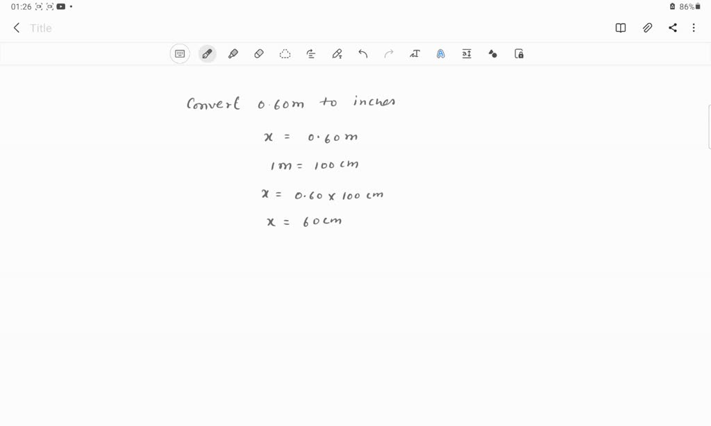 SOLVED Convert 0 60 M To Inches Retaining The Correct Number Of