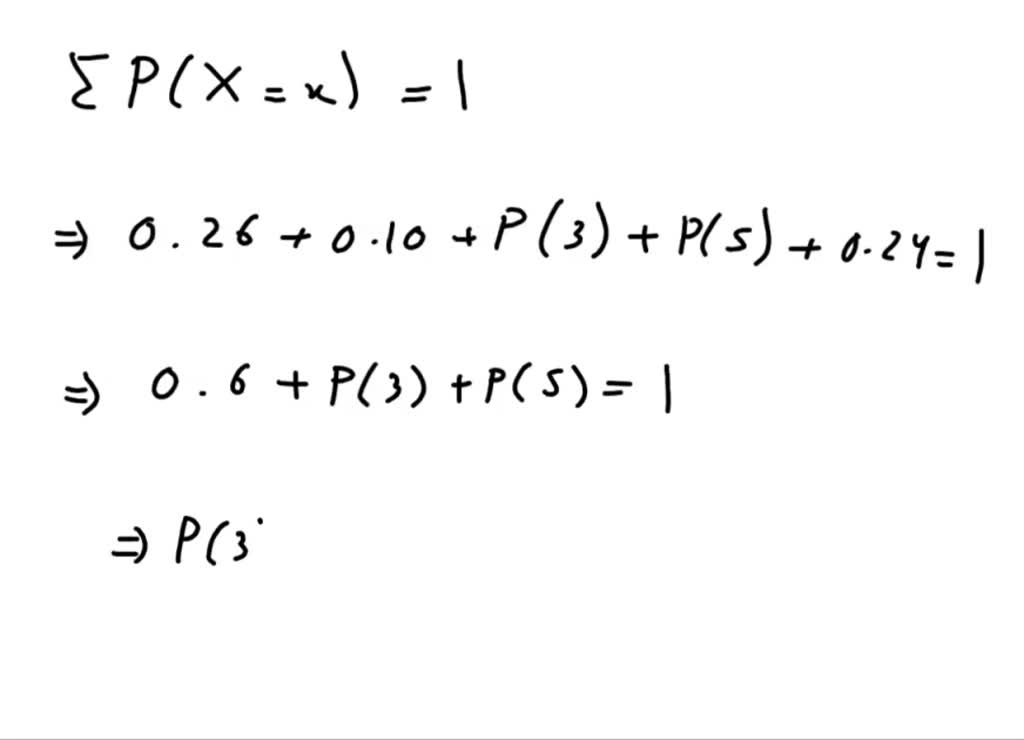 SOLVED: Fill in the P(x-x) values to give a legitimate probability ...