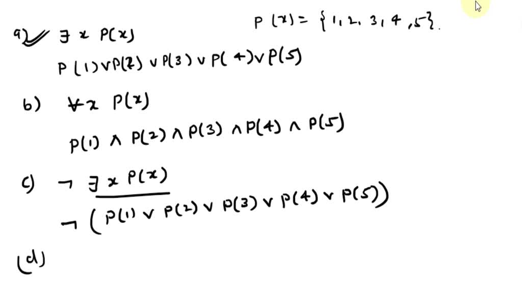 SOLVED: 3. Suppose that the domain of the propositional function P() consists of 1, 2, 3, 4 ...