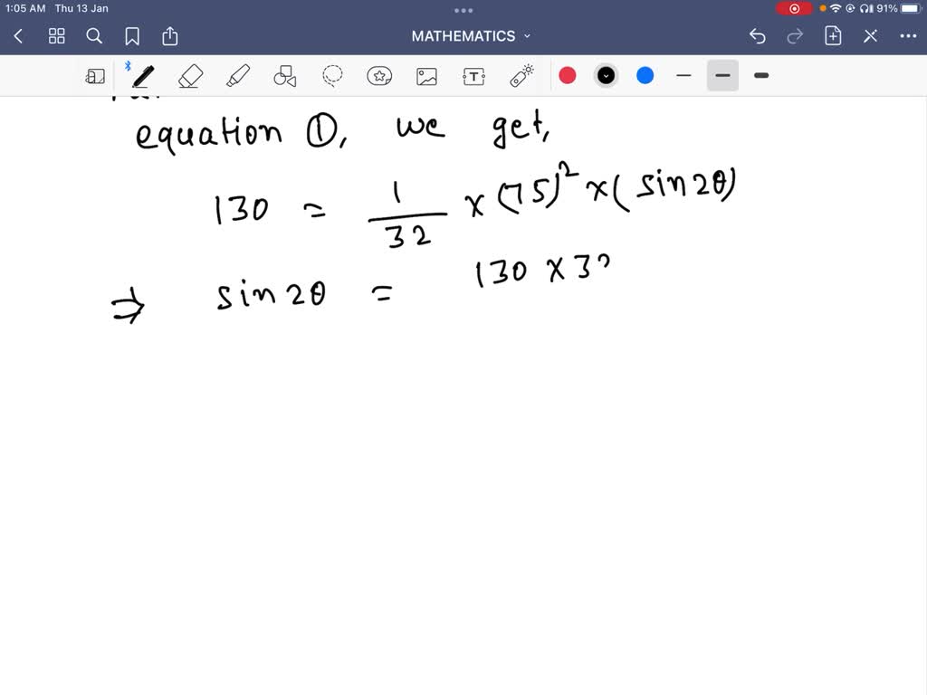 SOLVED: Projectile Motion The range of a projectile fired at an angle θ ...