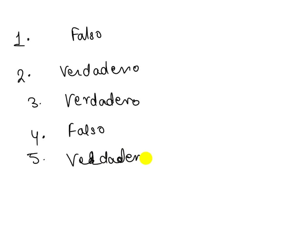SOLVED: ayuda por favor, verdadero o falso Colocar verdadero 0 falso ... SOLVED: ayuda por favor, verdadero o falso Colocar verdadero 0 falso ...