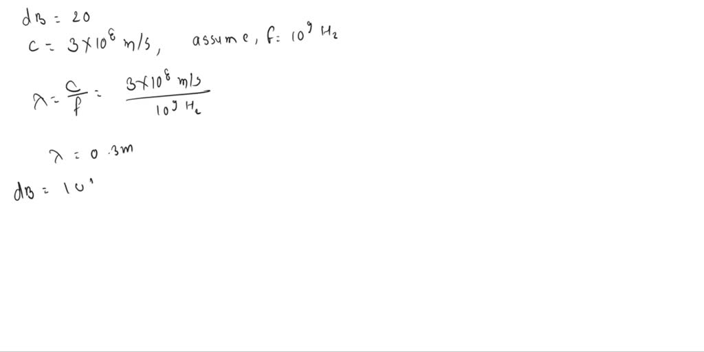 SOLVED: Compute the Rayleigh distance of a square antenna with 20 dBi gain.