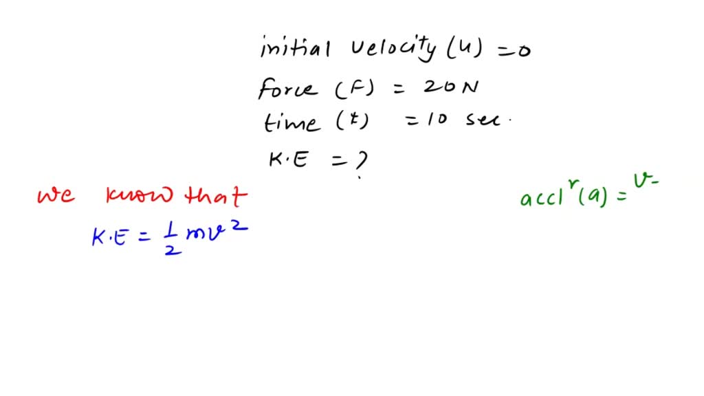 Solved A Body Of Mass 5 Kg Initially At Rest Is Subjected To A Force
