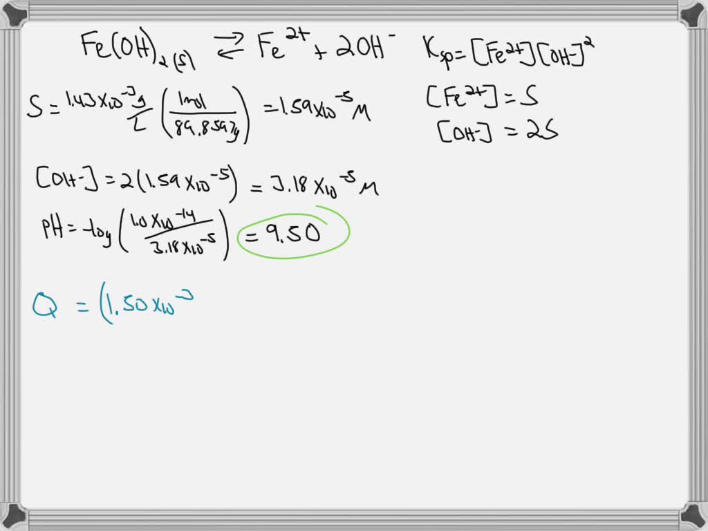 SOLVED 15 Calculate The Solubility Of Iron II Hydroxide Fe OH 2 SOLVED 15 Calculate The Solubility Of Iron II Hydroxide Fe OH 2