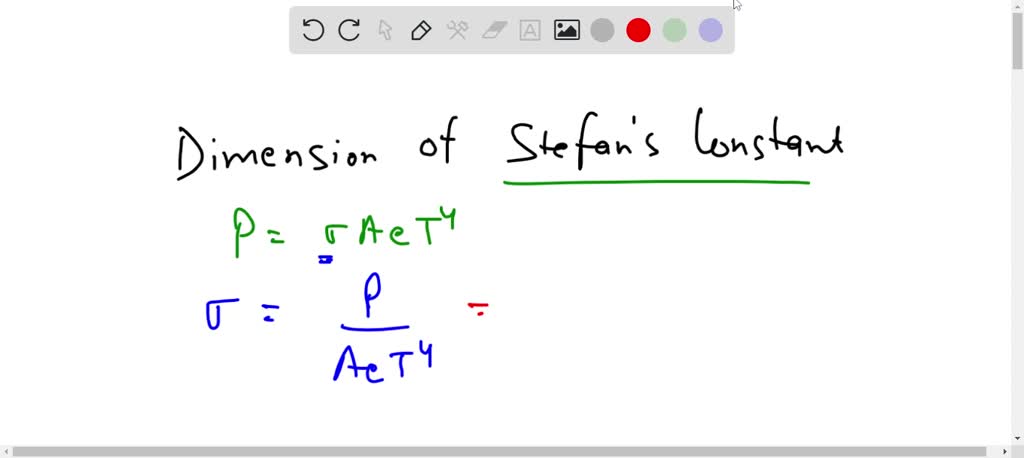 SOLVED: What is dimensions of Stefan's constant.