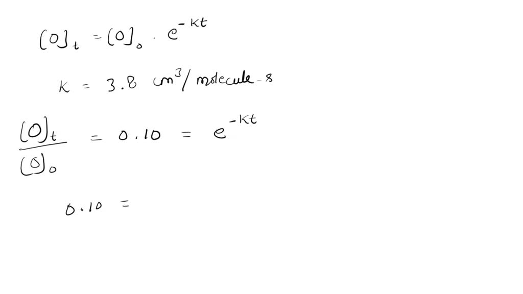 SOLVED: The elementary chemical reaction O + ClO -> Cl + O2 is made ...