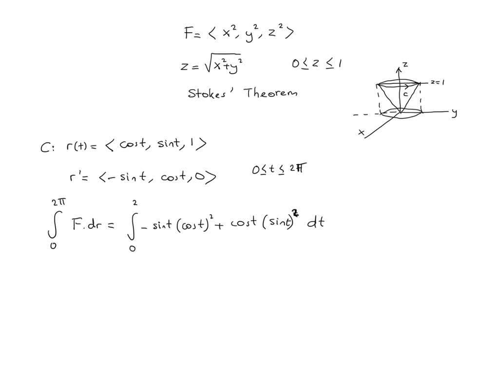 SOLVED: Use Stokes' Theorem to evaluate the flux integral ∬S(curlF) ·n ... SOLVED: Use Stokes' Theorem to evaluate the flux integral ∬S(curlF) ·n ...