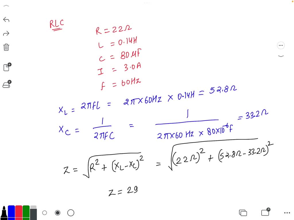 SOLVED: A series RLC circuit consists of a 220 resistor, 0.14 H ...