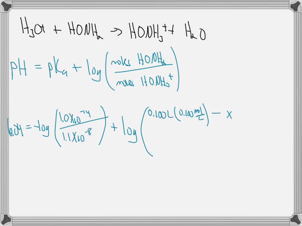 SOLVED: Consider the titration of 100.0 mL of 0.100 M HONH2 by 0.200 M ...