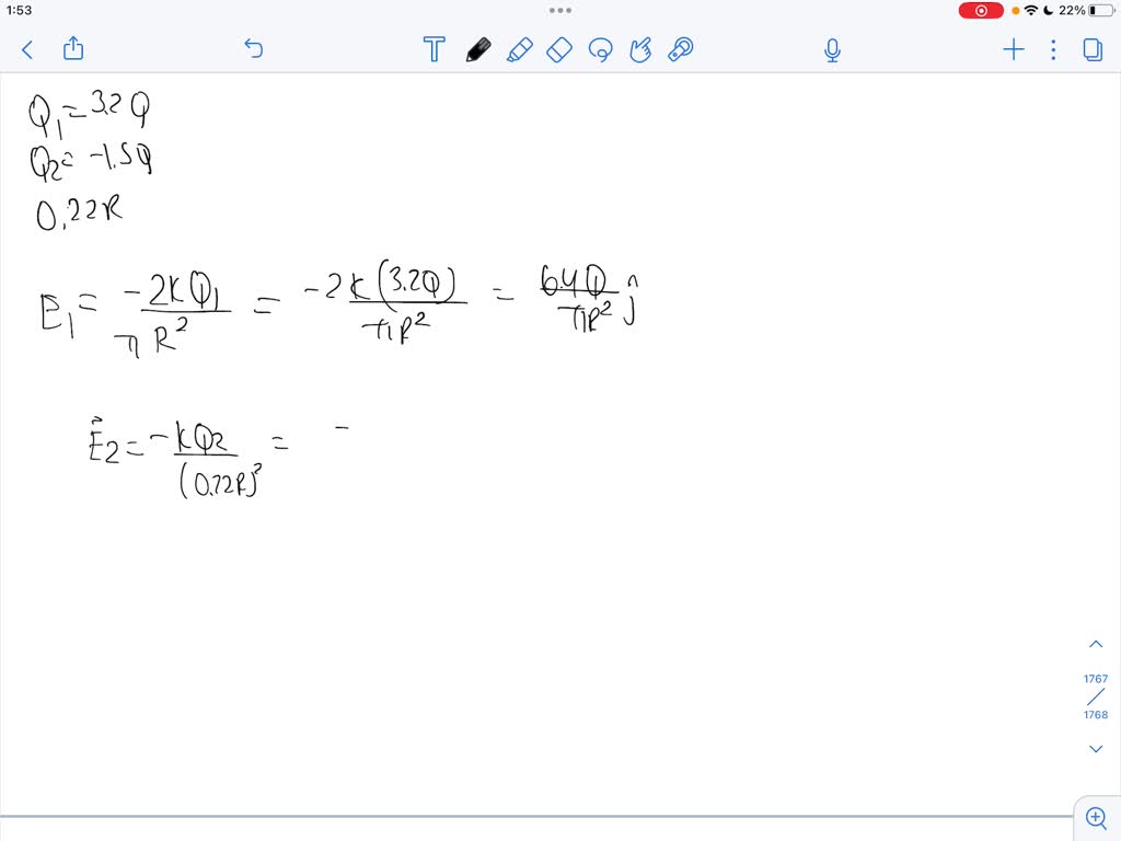 SOLVED: A semicircular wire of radius 𝑅 is uniformly charged with 𝑄1=3.2𝑄 and located in a two ...