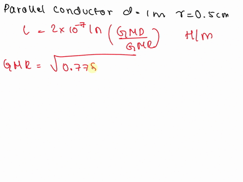 Calculate the inductance and capacitance per phase per meter...