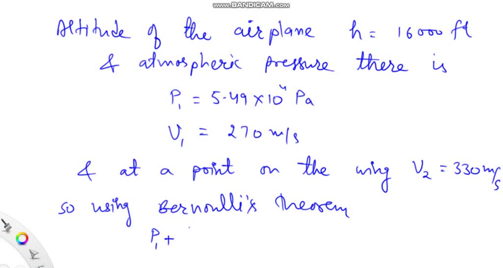 SOLVED: 'An airplane is flying at a standard altitude of 16000 ft with a velocity of 270 m/s. At ...