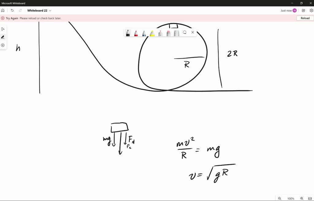 SOLVED: A block of mass m slides down a frictionless track, then around the inside of a circular ...