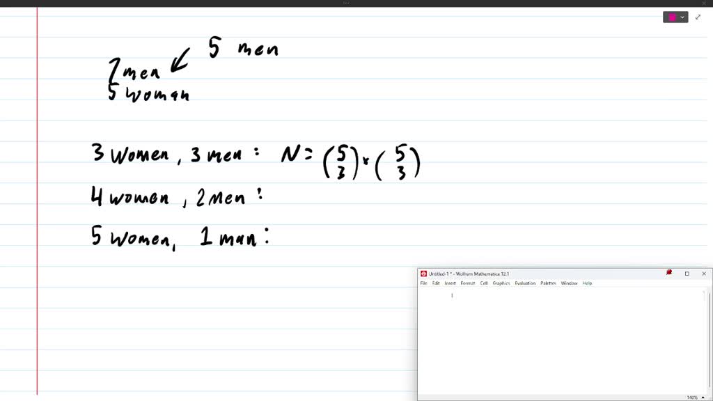 SOLVED: A group consists of 7 men and 5 women. A committee of 6 members ...