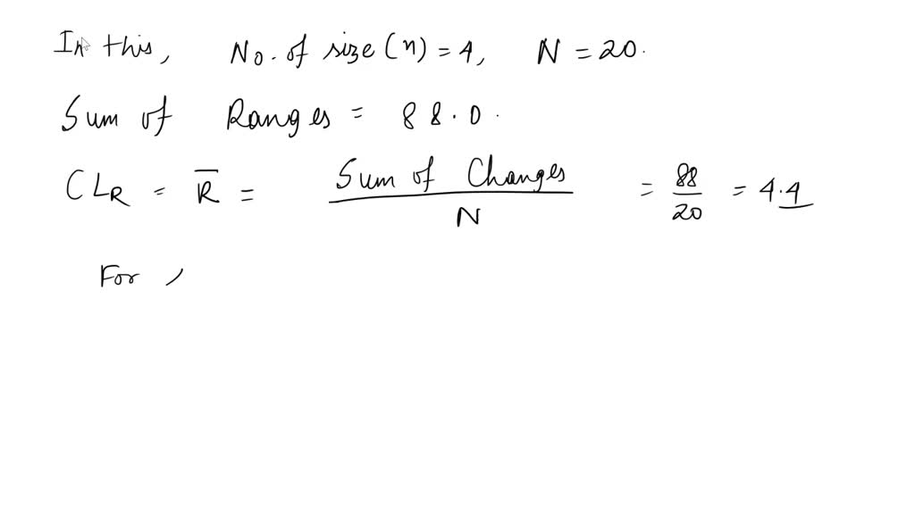 Solved Compute The Control Limits Cl Ucl And Lcl Of A 7 R Chart