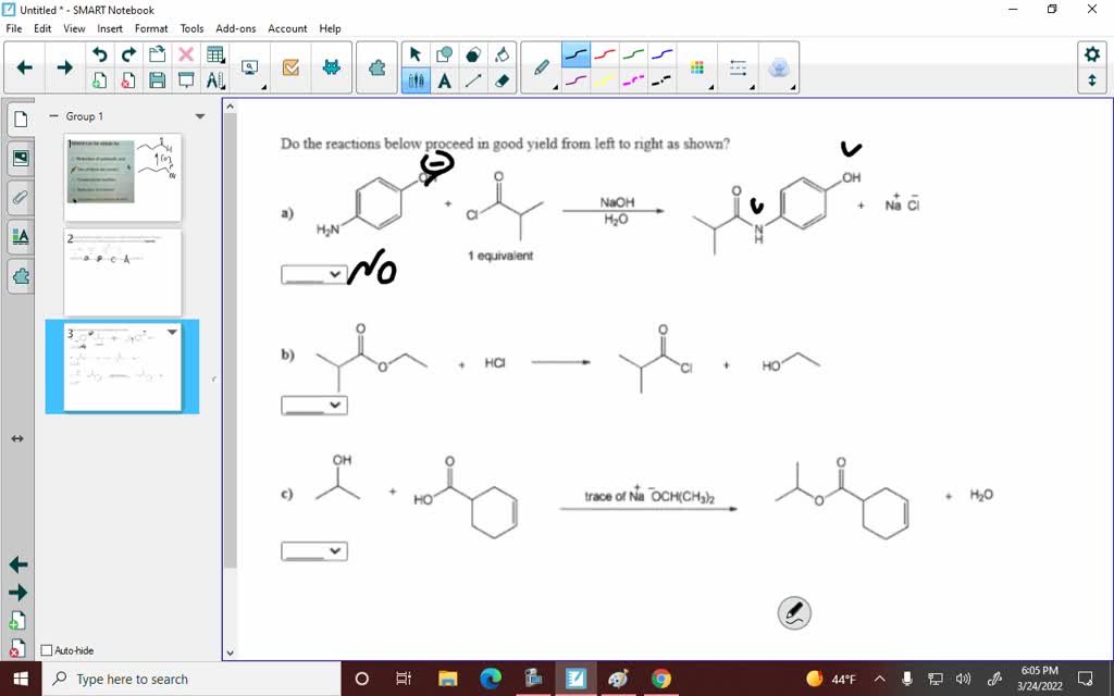 Do the reactions below proceed to good yield from left to right as ...