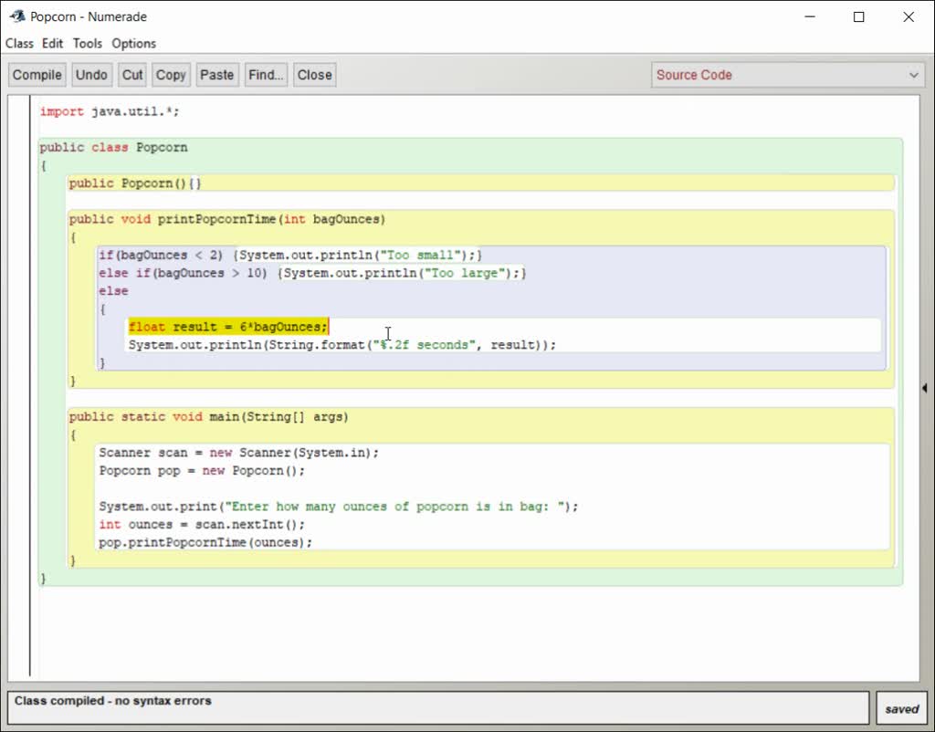 SOLVED: Complete function PrintPopcornTime(), with int parameter ounces ... SOLVED: Complete function PrintPopcornTime(), with int parameter ounces ...