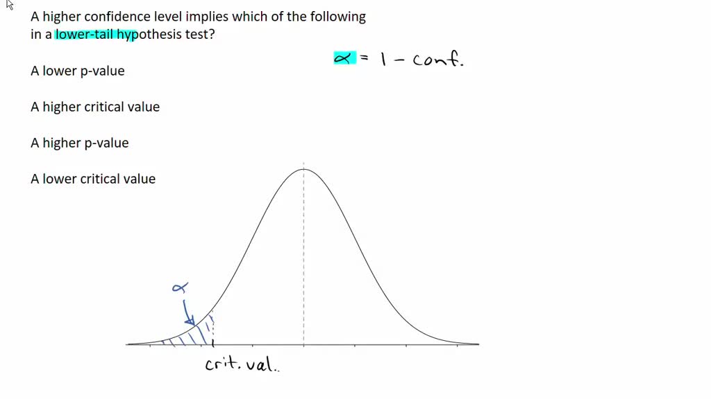 SOLVED: A higher confidence level implies which of the following in a ...