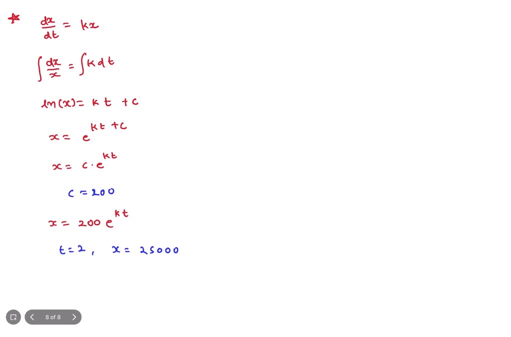 SOLVED: Natural Growth and Decay [5] The differential equation for ...