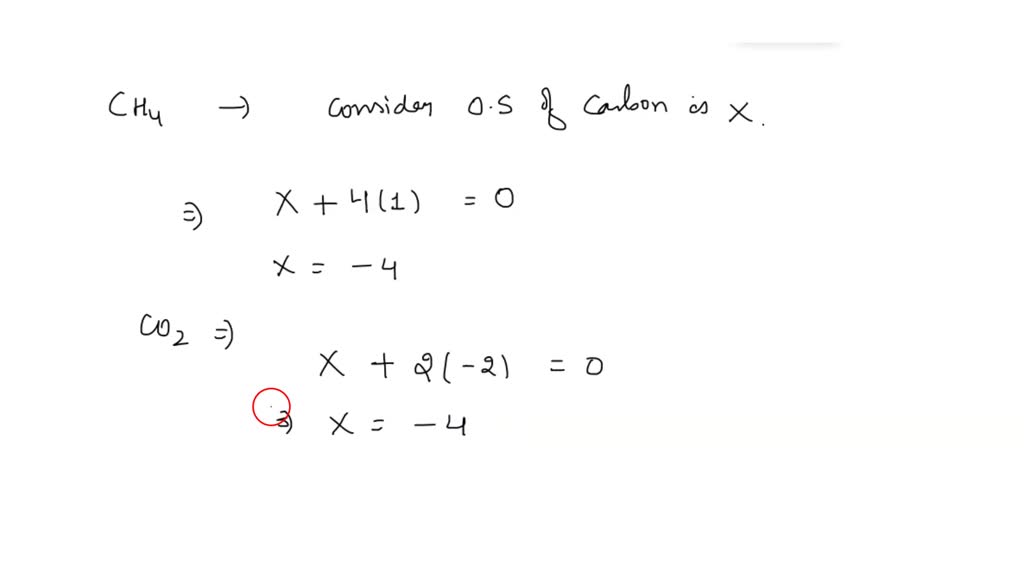 SOLVED: What are the oxidation numbers for carbon in each of the ...