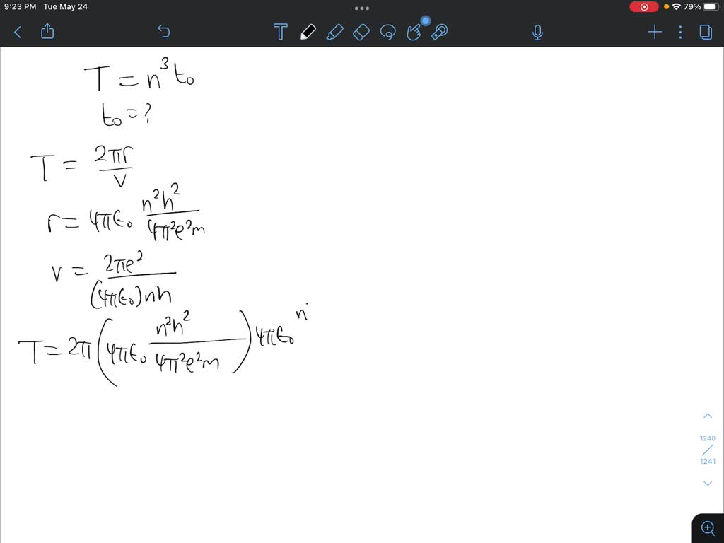 Solved An Electron Is In The Nth Bohr Orbit Of The Hydrogen Atom Show