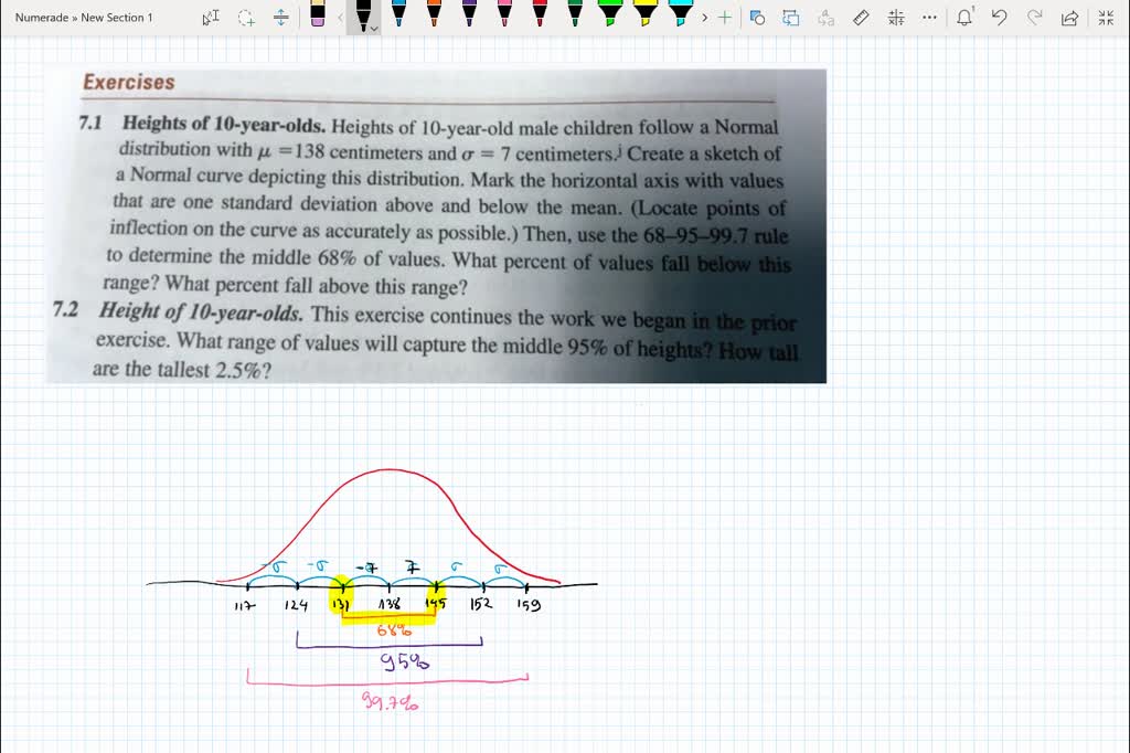 SOLVED: Heights of 10-year-old male children follow a Normal ...