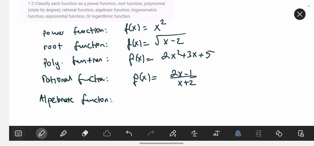 SOLVED: Tarea 1 funciones diversas y sus gráficas (e) power function O root function O ...