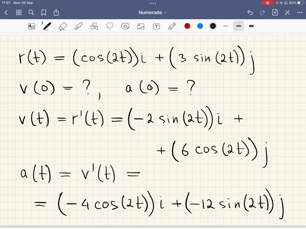 SOLVED: The position ofa particle in the xy-plane at time t is given by r(t) = (cOS 2t) i + (3 ...